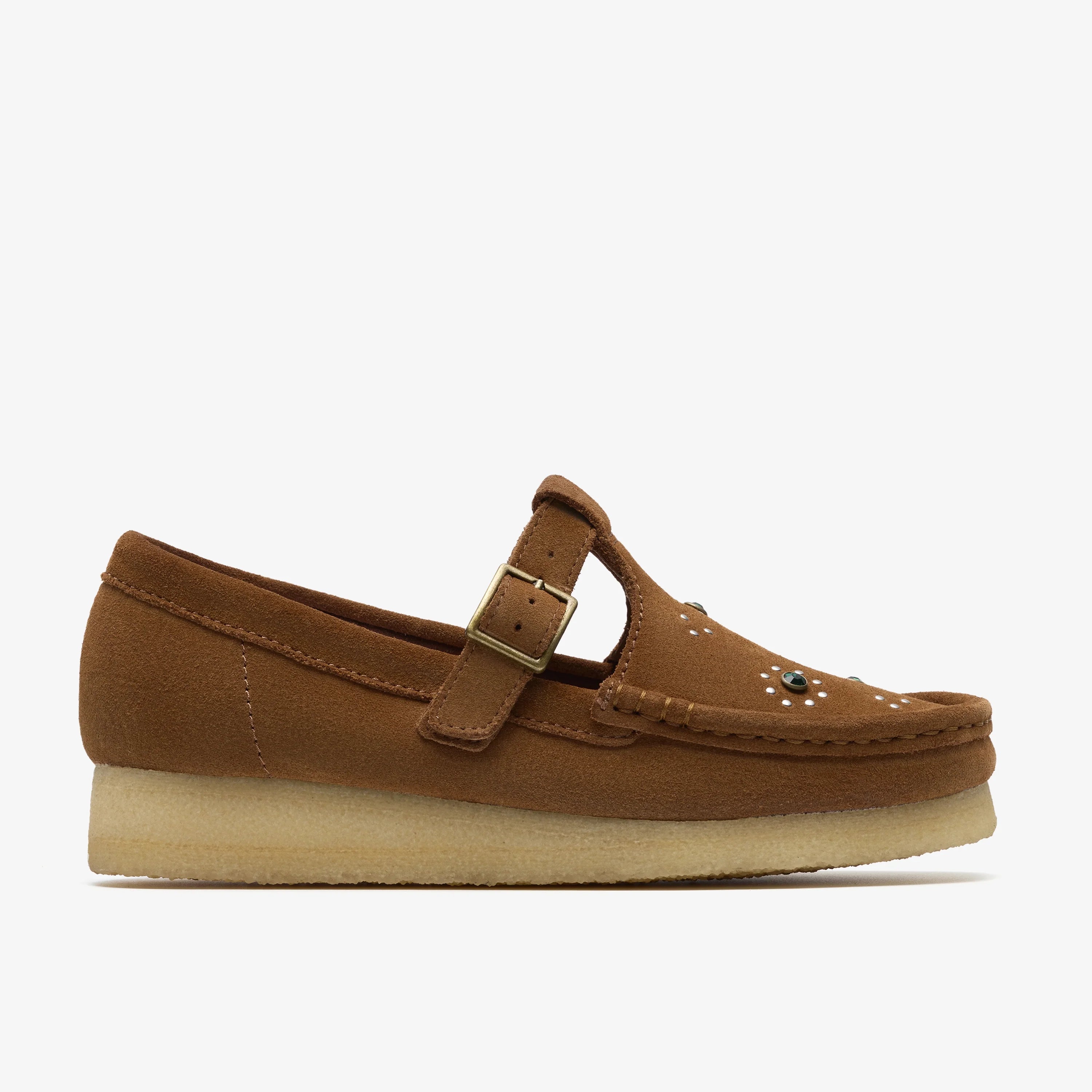 CLARKS sandals model wallabee t bar brown brown/orange sde for – Tascon