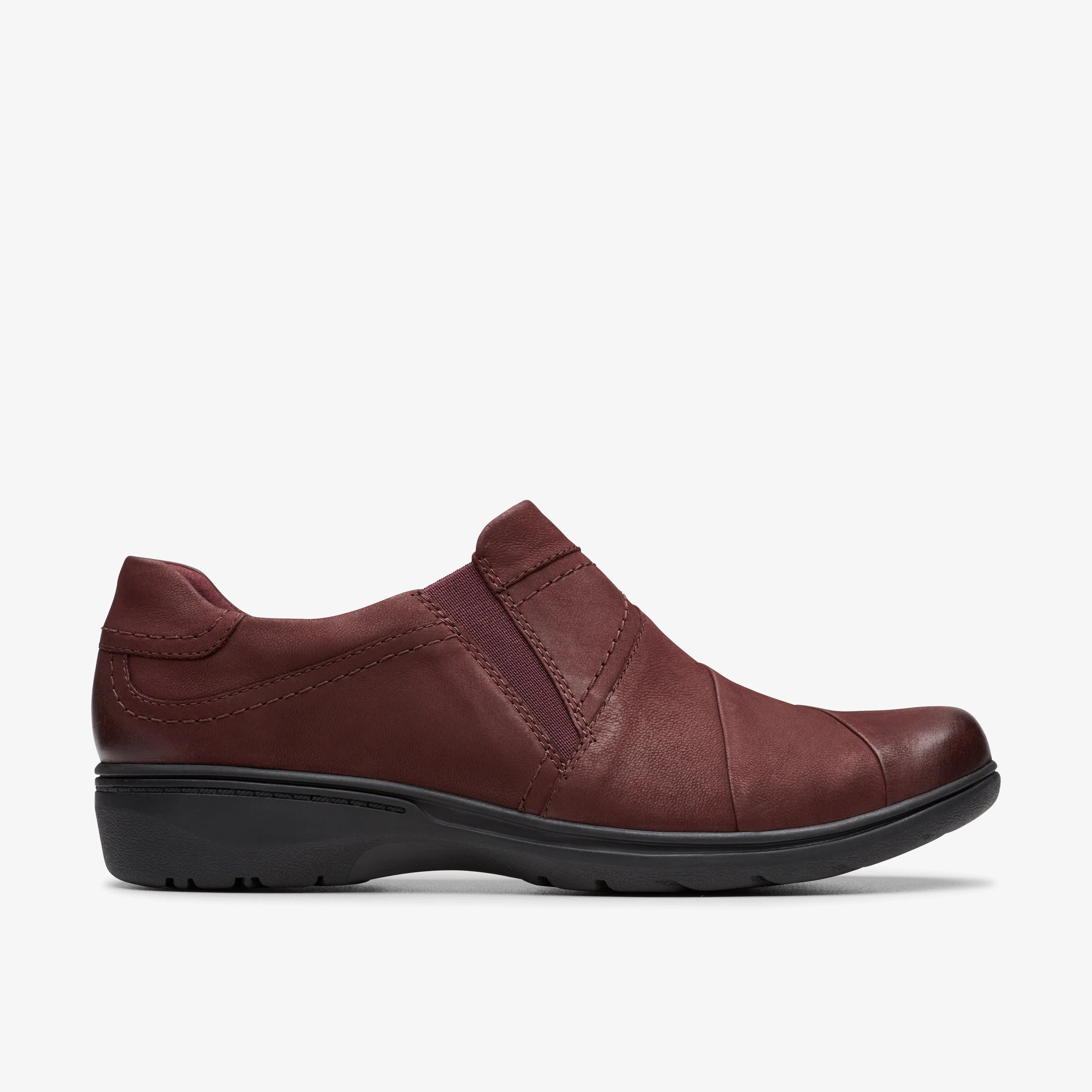 Clarks Carleigh Abby red merlot casual shoes – Tascon